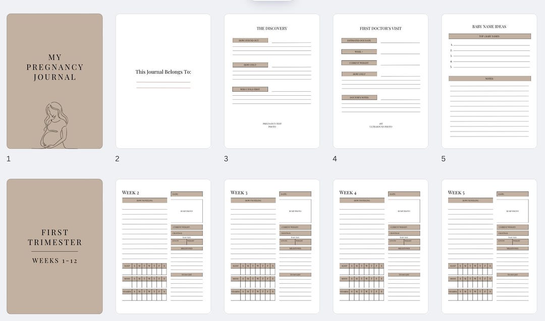 Pregnancy and Baby Digital Download Bundle | Printable Pregnancy ...