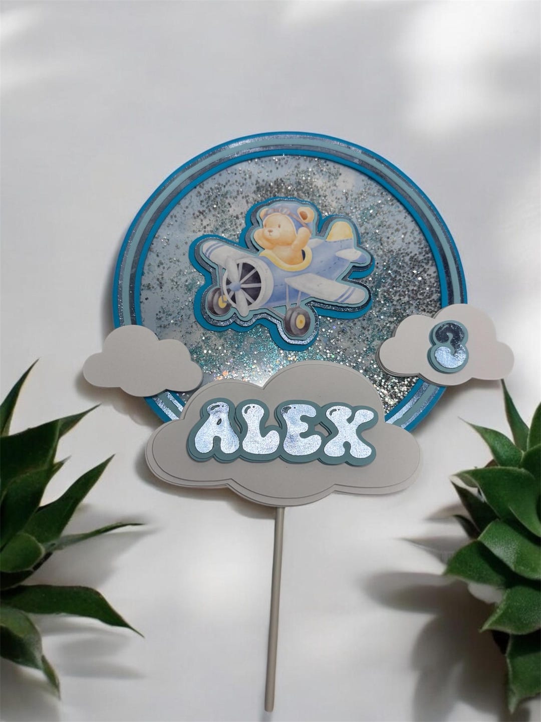 Airplane Theme Cake Topper, Custom Cake Topper, Party Favors, Time ...