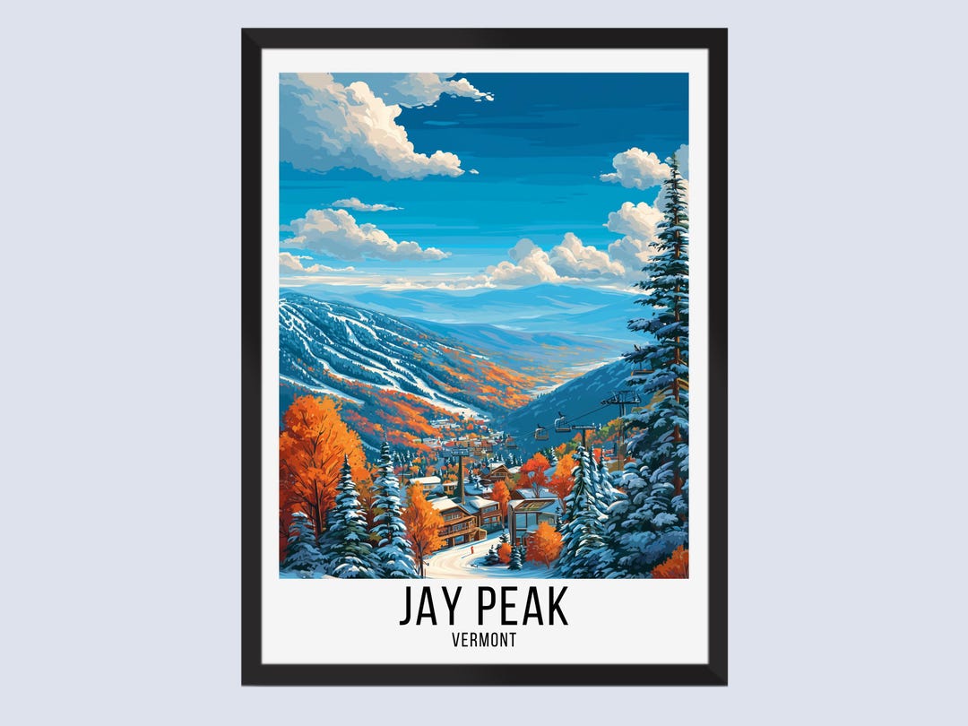 Jay Peak Vermont Travel Poster, Jay Peak Vermont Travel Print, Jay Peak ...