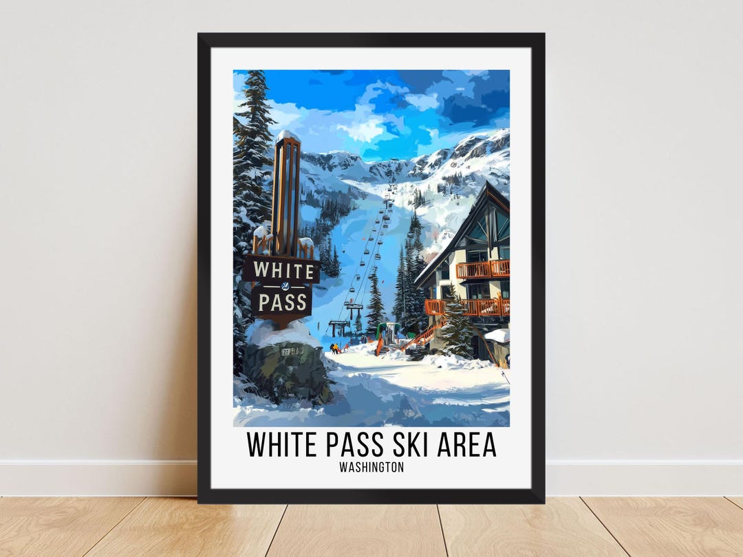 White Pass Ski Area Poster, White Pass Travel Print, White Pass Ski ...