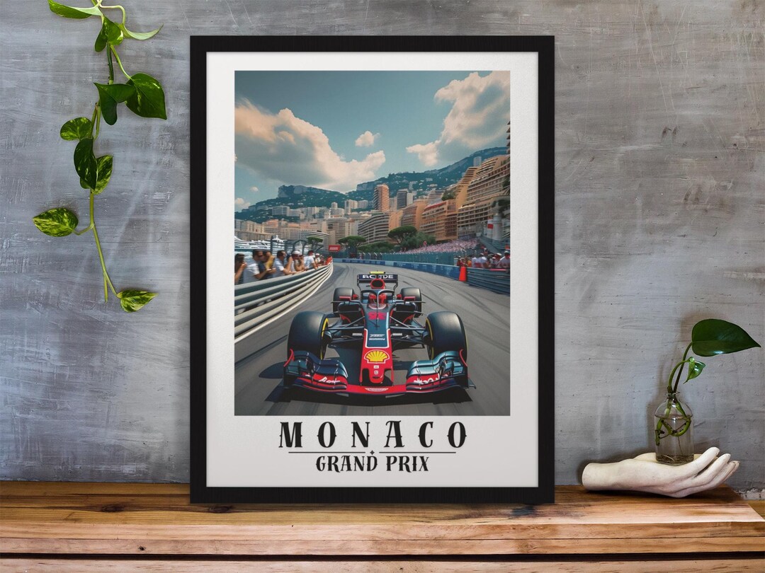 Monaco Formula One Travel Poster, Grand Prix Racing Print, Monte Carlo ...