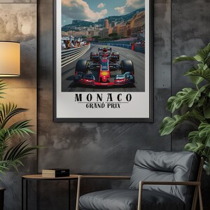 Monaco Formula One Travel Poster, Grand Prix Racing Print, Monte Carlo ...