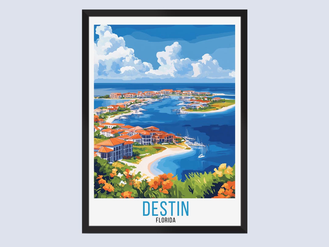 Destin Florida Travel Poster, Destin Florida Travel Print, Destin ...