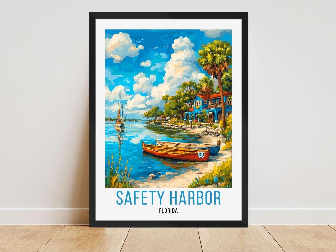 Safety Harbor Travel Poster, Safety Harbor Florida Print, Safety Harbor ...
