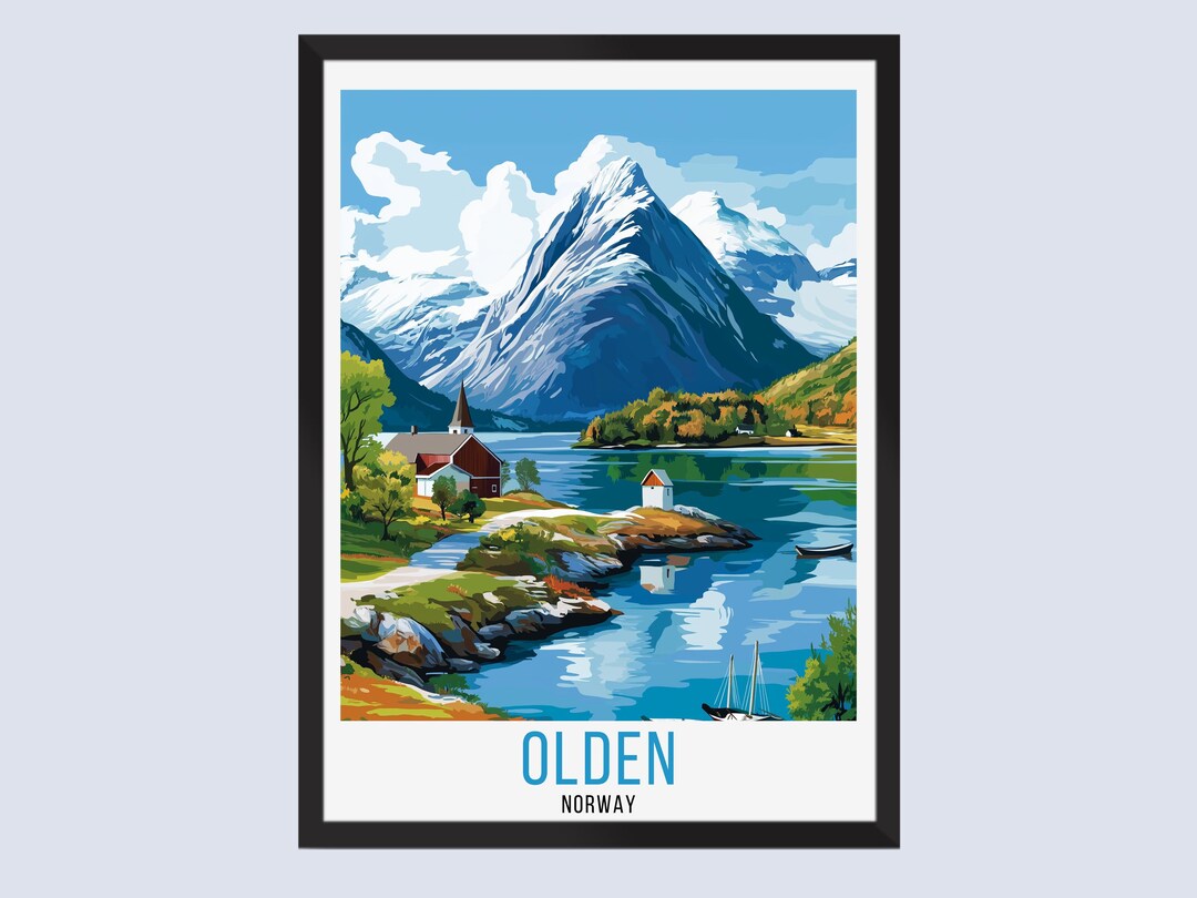 Olden Travel Poster, Olden Norway Travel Poster, Olden Norway Wall Art ...