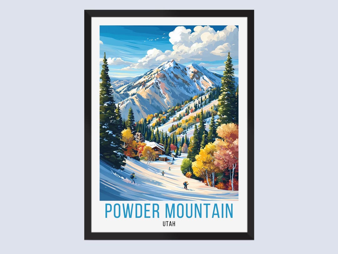 Powder Mountain Travel Poster, Powder Mountain Travel Print, Powder ...