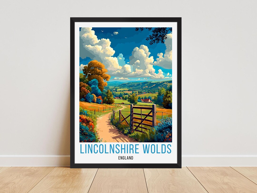 Lincolnshire Wolds Travel Poster, Lincolnshire Wolds Travel Print ...