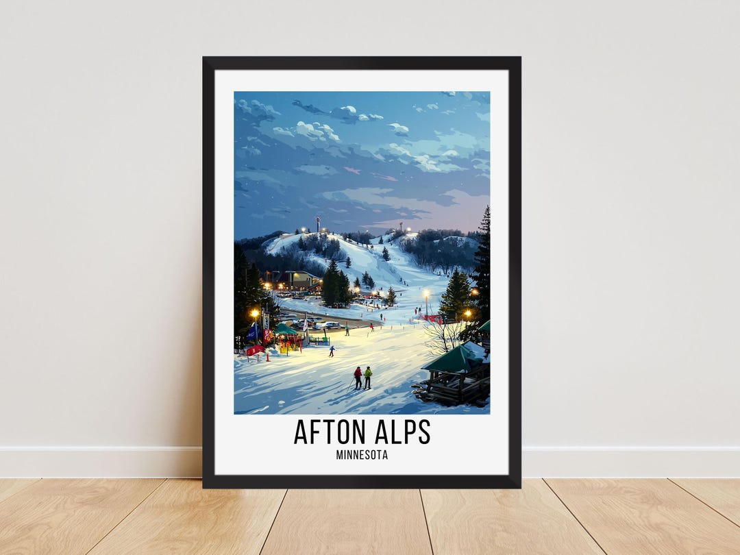 Afton Alps Travel Poster, Afton Alps Ski Travel Print, Afton Alps Ski ...