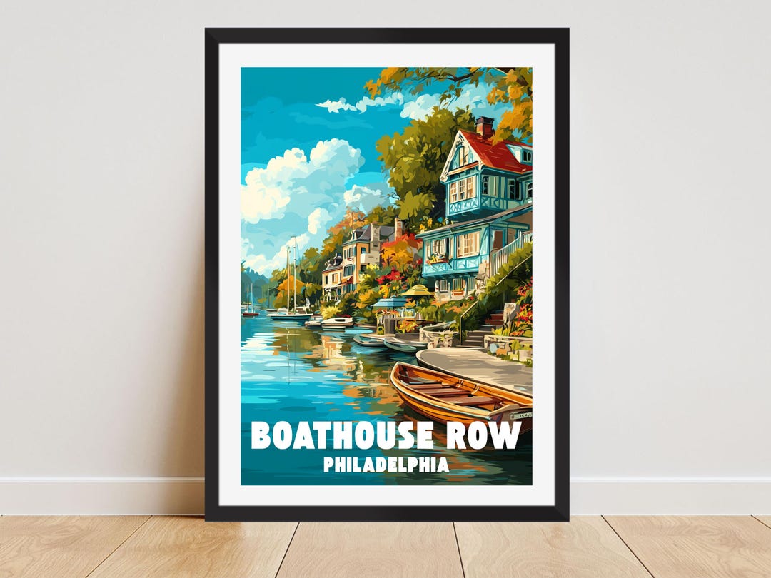 Boathouse Row Philadelphia Travel Poster, Boathouse Row Wall Art ...
