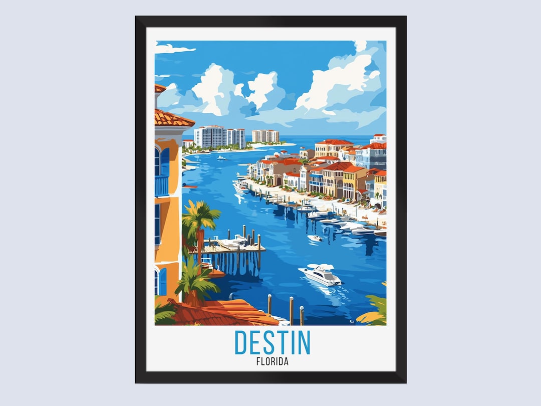 Destin Florida Travel Poster, Destin Florida Travel Print, Destin ...