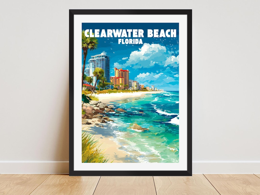 Clearwater Beach Travel Poster, Clearwater Beach Travel Print ...