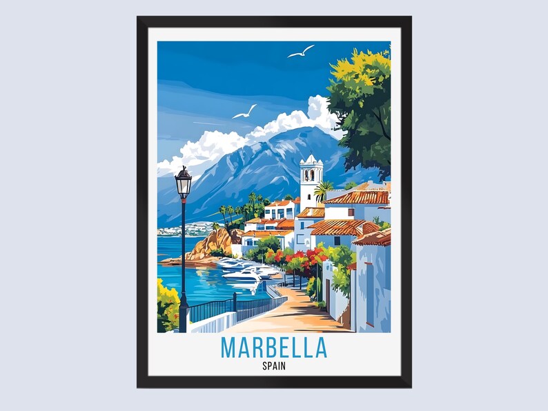 Marbella Travel Poster, Marbella Spain Travel Poster, Marbella Spain ...