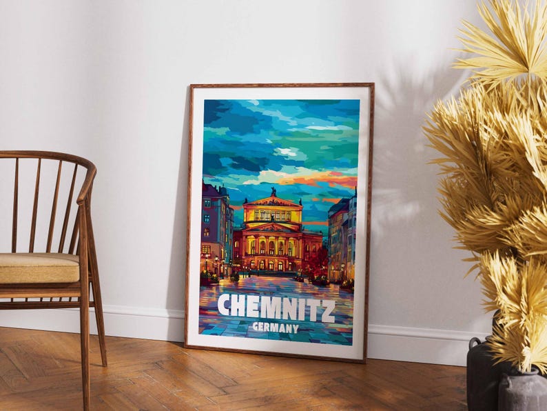 Chemnitz Travel Poster, Chemnitz Travel Print, Chemnitz Germany Wall ...