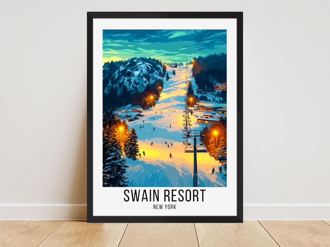 Swain Resort Travel Poster, Swain Resort Travel Print, Swain Resort ...