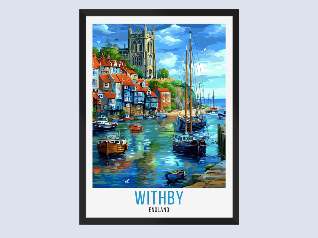 Whitby England Travel Poster, Whitby England Travel Print, Whitby ...