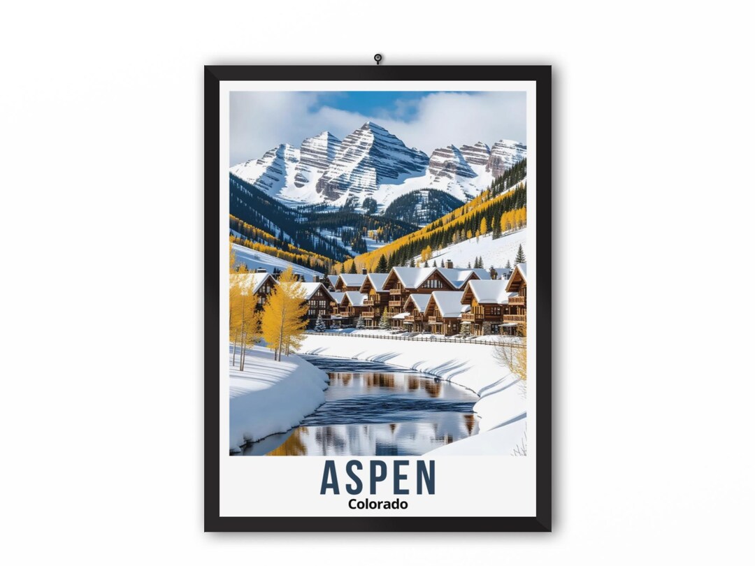 Aspen Colorado Travel Poster, Aspen Colorado Wall Art, Aspen Colorado ...