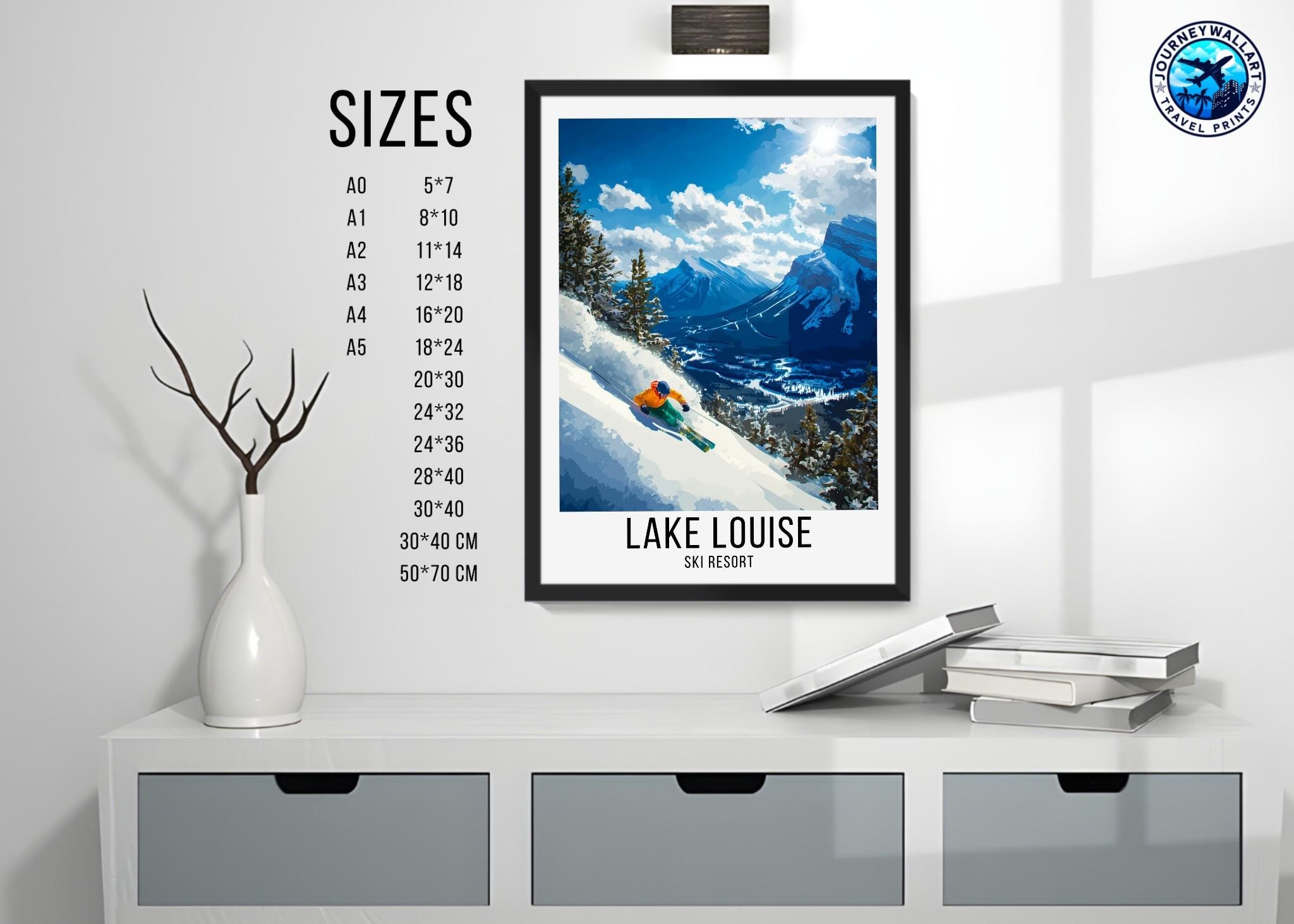 Lake Louise Ski Resort Poster, Lake Louise Ski Resort Print, Lake ...