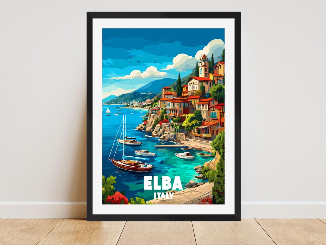 Elba Travel Poster, Elba Travel Print, Elba Italy Wall Art, Elba Home ...