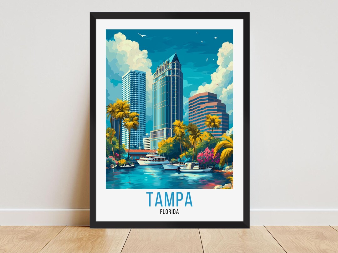 Tampa Travel Poster, Tampa Travel Print, Tampa Wall Art, Tampa Home ...