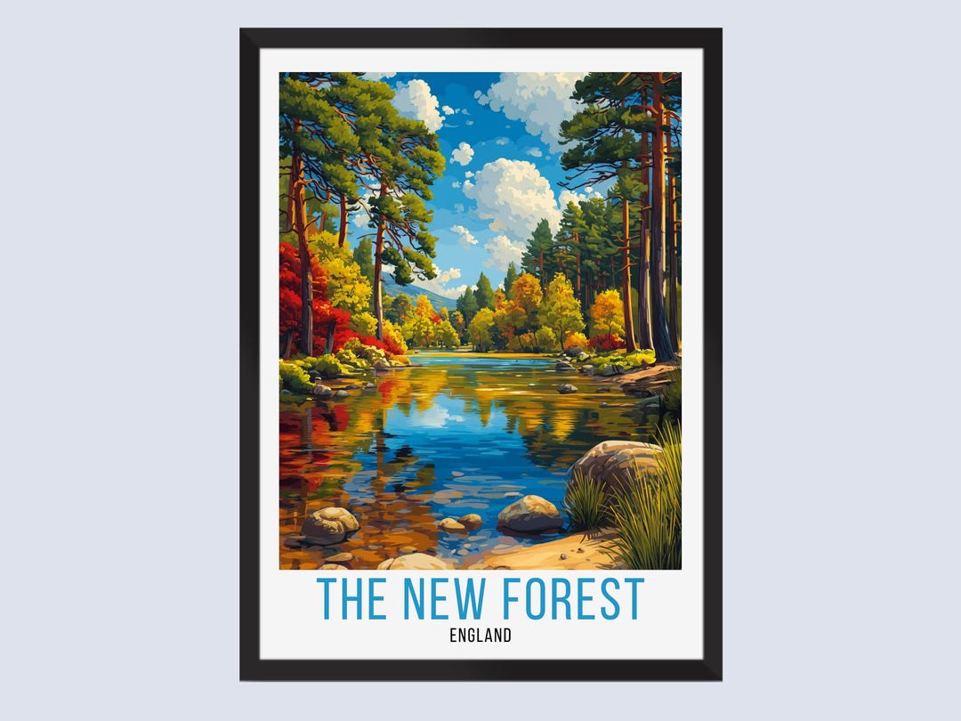 The New Forest Travel Poster, the New Forest Travel Print, the New ...