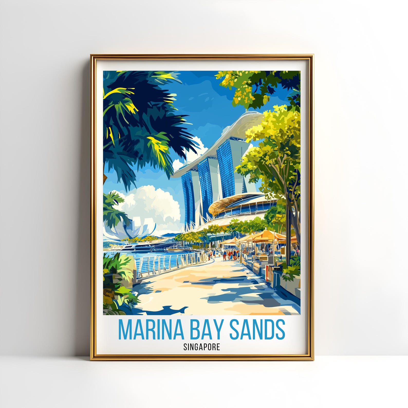 Marina Bay Sands Travel Poster, Marina Bay Sands Travel Print, Marina ...