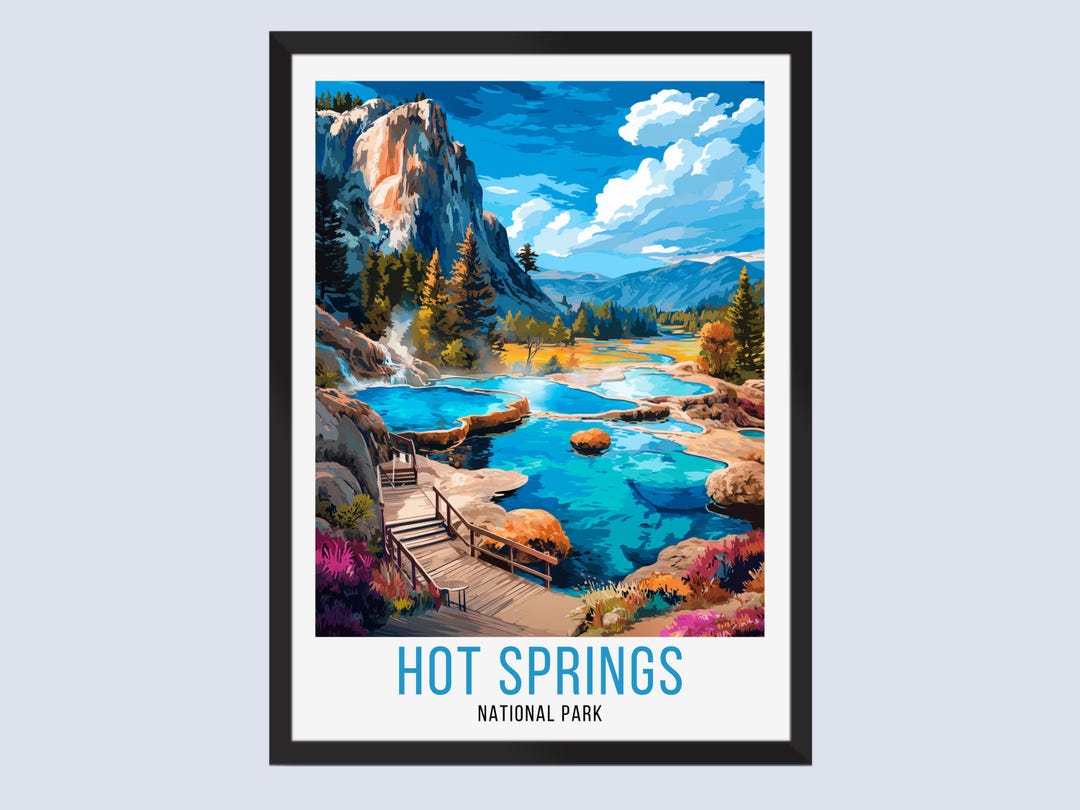 Hot Springs Travel Poster, Hot Springs National Park Travel Print, Hot ...
