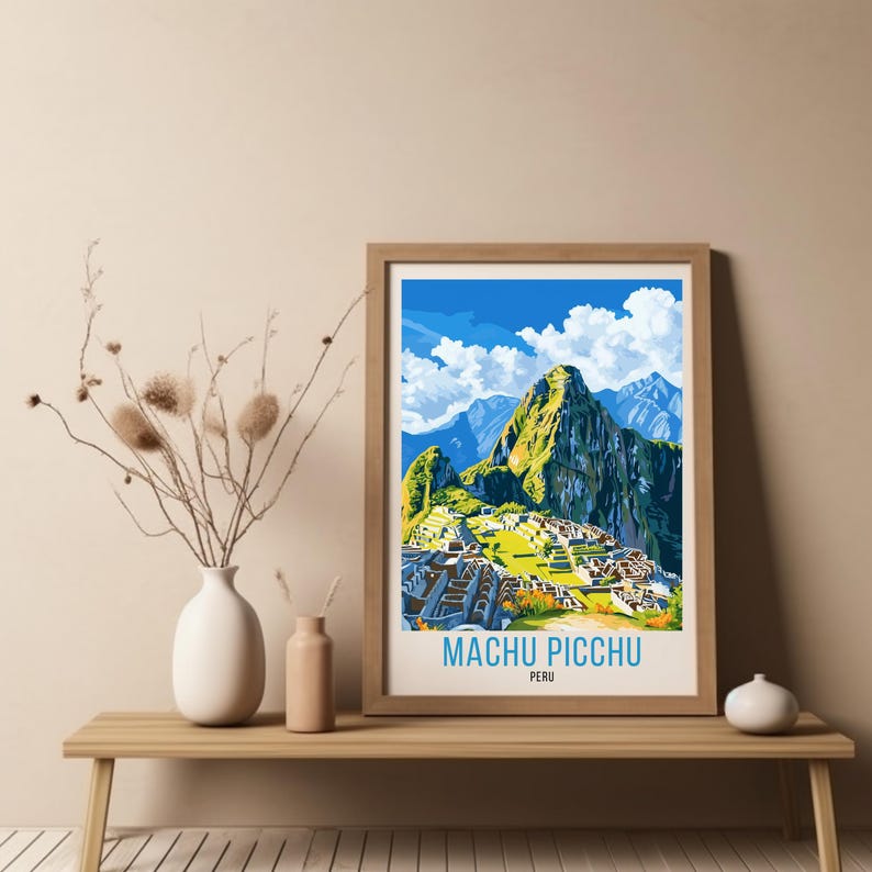 Machu Picchu Travel Poster, Machu Picchu Peru Wall Art, Machu Picchu ...