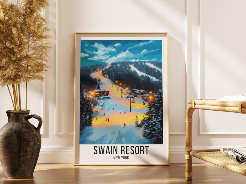 Swain Resort Travel Poster, Swain Resort Travel Print, Swain Resort ...