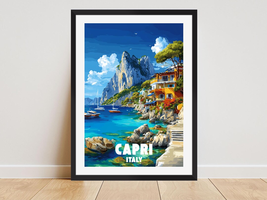 Capri Travel Poster, Capri Travel Print, Capri Italy Wall Art, Capri ...
