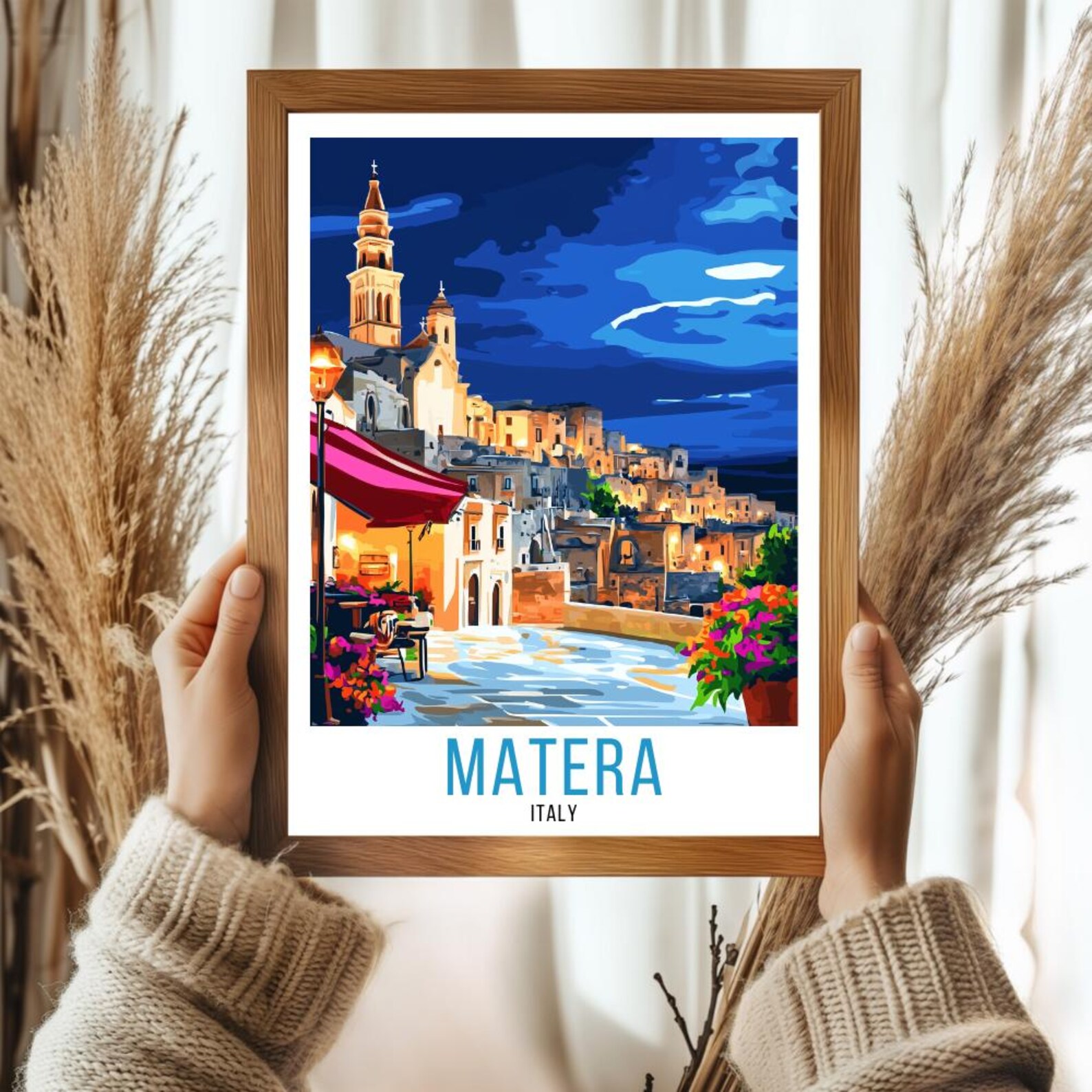 Matera Italy Travel Poster, Matera Italy Travel Print, Matera Italy ...