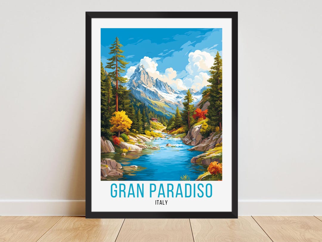 Gran Paradiso Travel Poster, Gran Paradiso Travel Print, Gran Paradiso ...