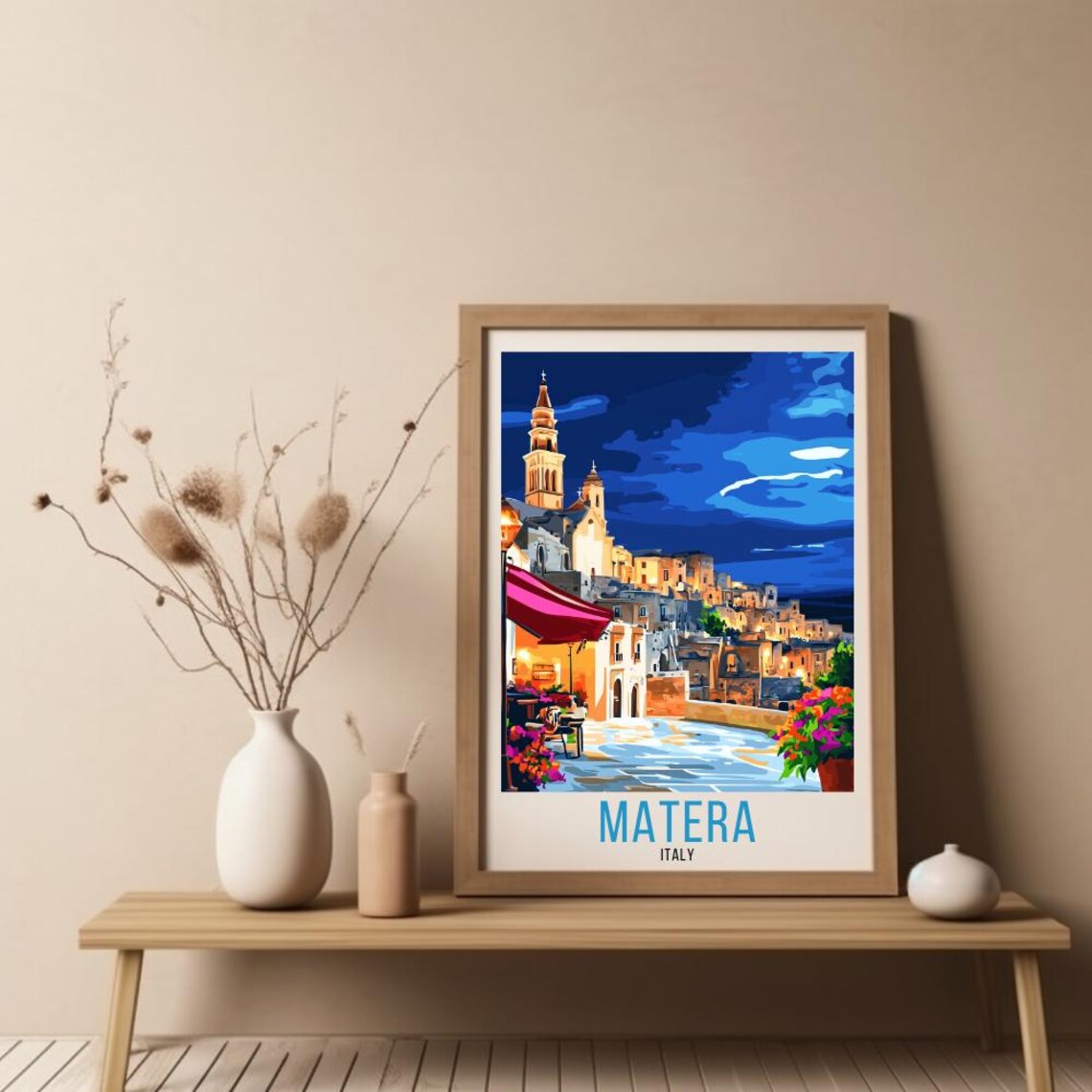 Matera Italy Travel Poster, Matera Italy Travel Print, Matera Italy ...