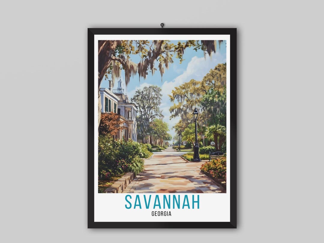 Savannah Georgia Travel Poster, Savannah Georgia Wall Art, Savannah ...