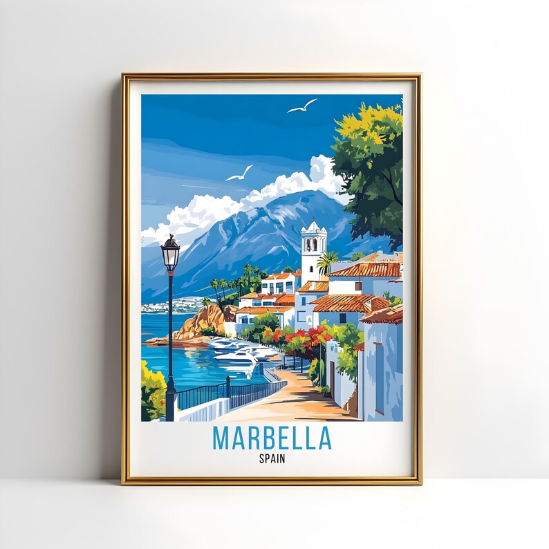 Marbella Travel Poster, Marbella Spain Travel Poster, Marbella Spain ...