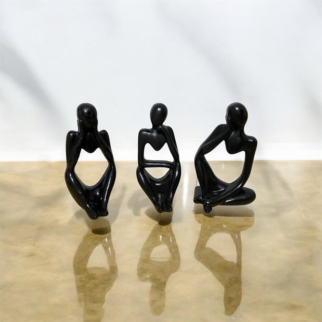 Decorative Abstract Thinking Trio Statue Figurine - Etsy
