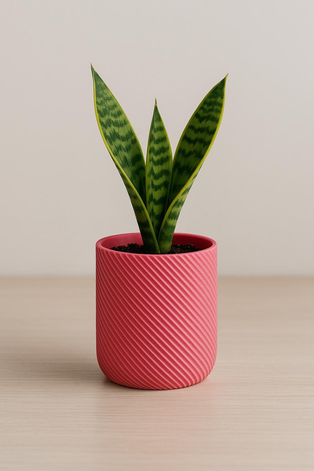 Ribbla Planter – 3D Printed Modern Ribbed Plant Pot for Indoor Decor - Etsy