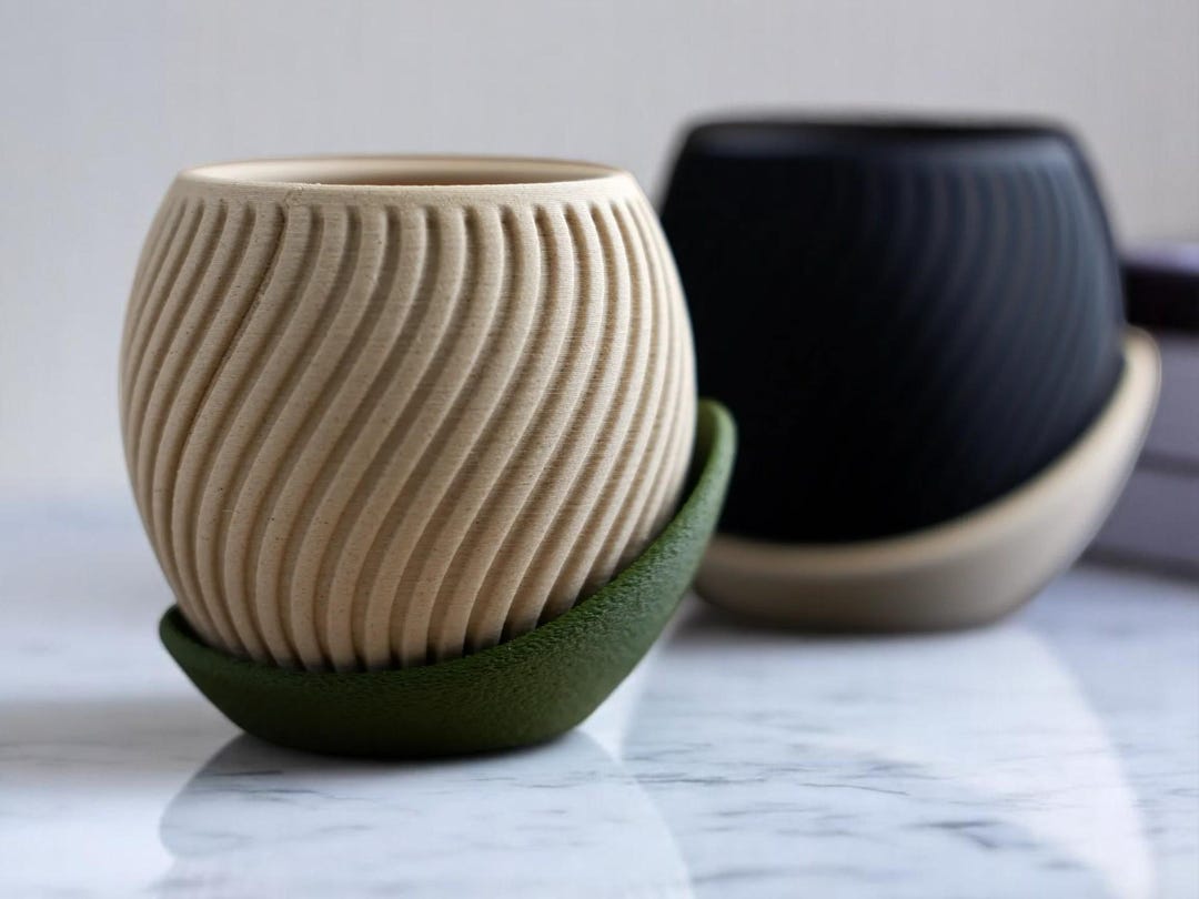 Wavy Planter – 3D Printed Modern Plant Pot, Sculptural Indoor Planter ...