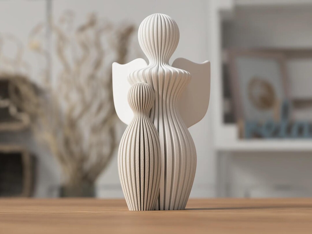 Gift for Mum - Angel With Child – 3D Printed Minimalist Figurine ...