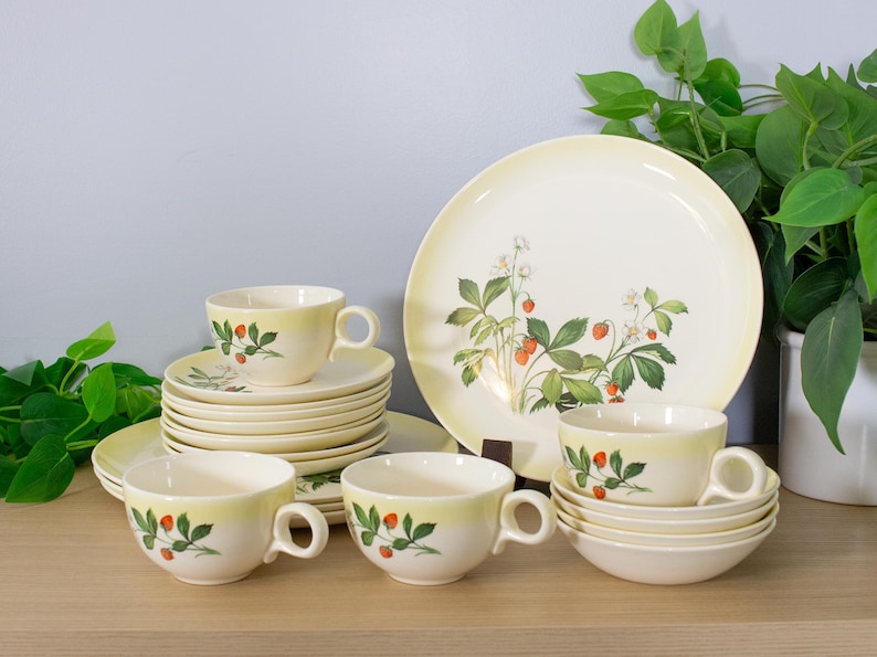 Vintage Taylor Smith Taylor “versatile” Strawberry Dinnerware – 20 ...