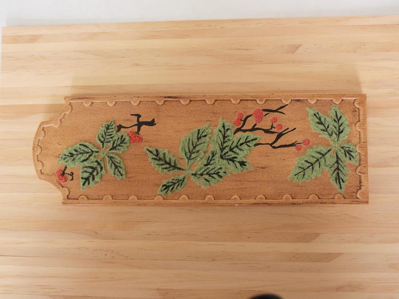 Vtg Flocked Leaf Wall Plaque Cottagecore Chalkware Decor Raised Floral ...