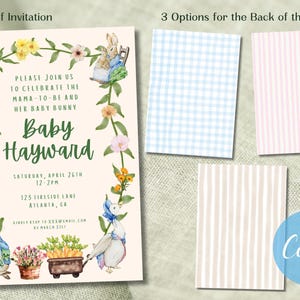 Peter Rabbit Baby Shower Invitation Template - Etsy