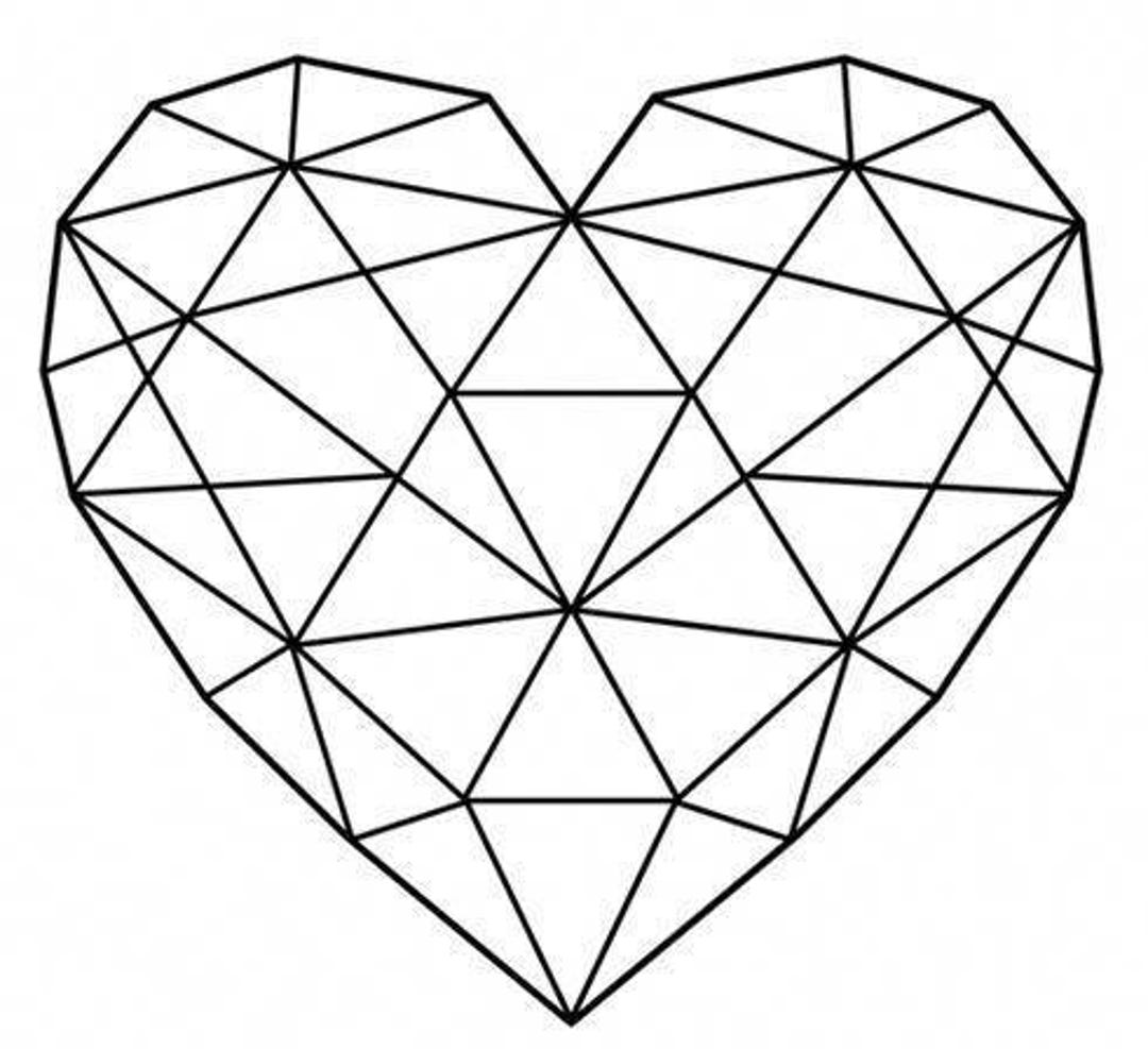 3D Printed Geometric Heart - Modern Wall Decor - Etsy