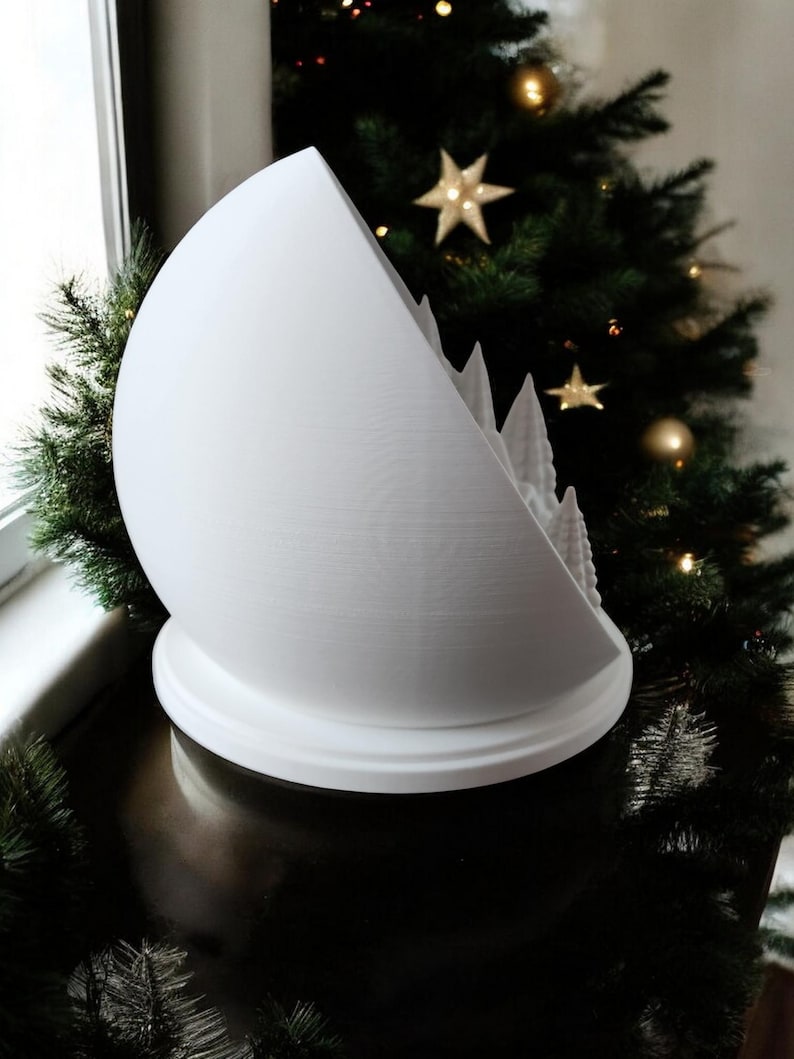 3D Printed Snow Globe With Winter Village Scene , PLA Decorative Object ...