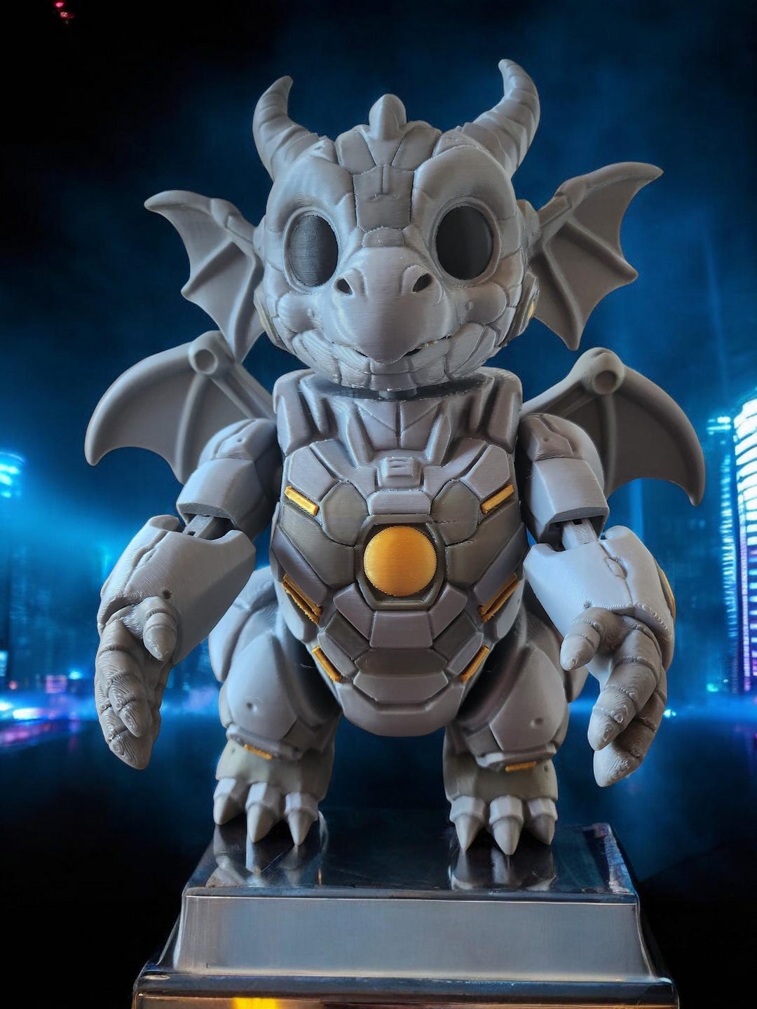 Mega Mech Dragon – Poseable 3d-printed Figure | Cyborg Gargoyle ...