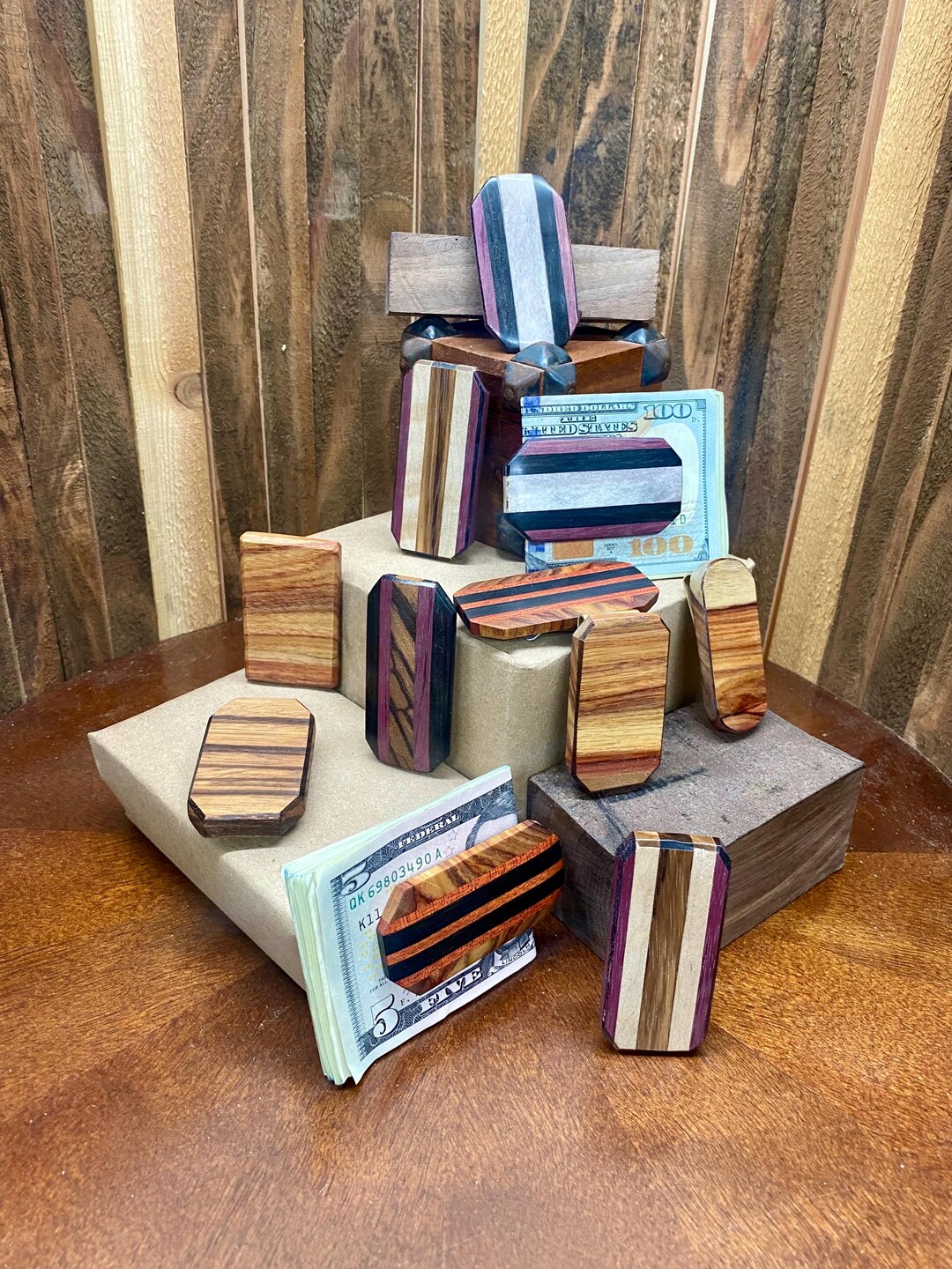 Wood Money Clips. Handmade With Foreign and Domestic Wood. - Etsy