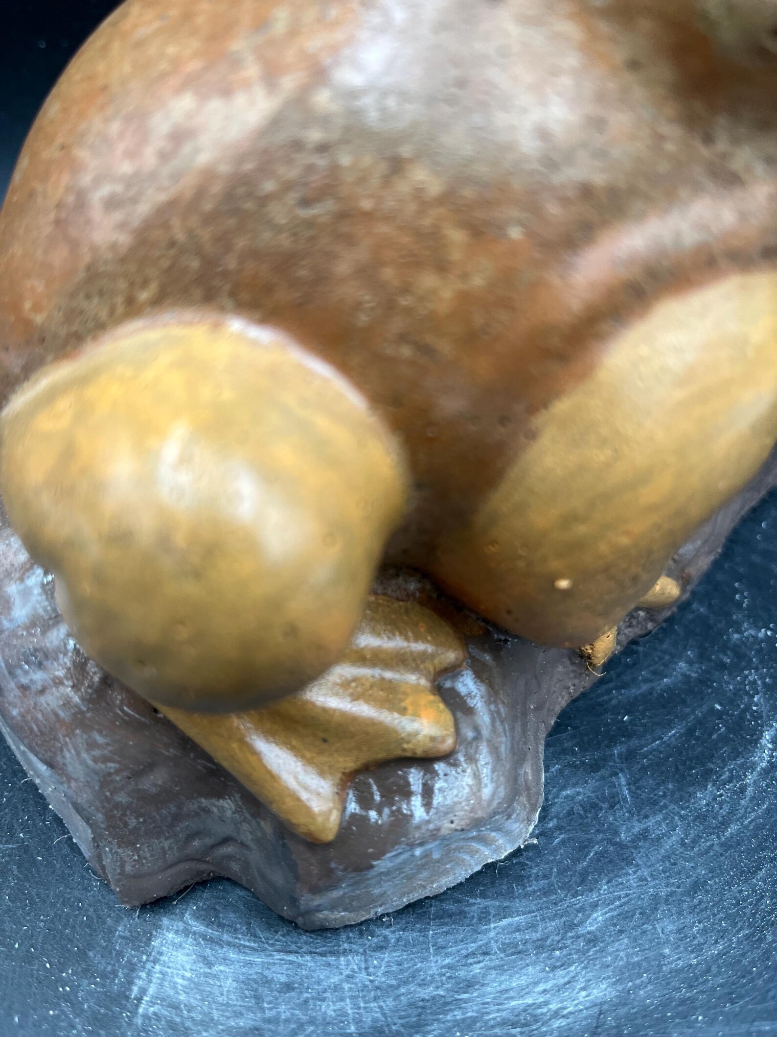 Frog on a Log Cast Stone Statue Brown - Etsy