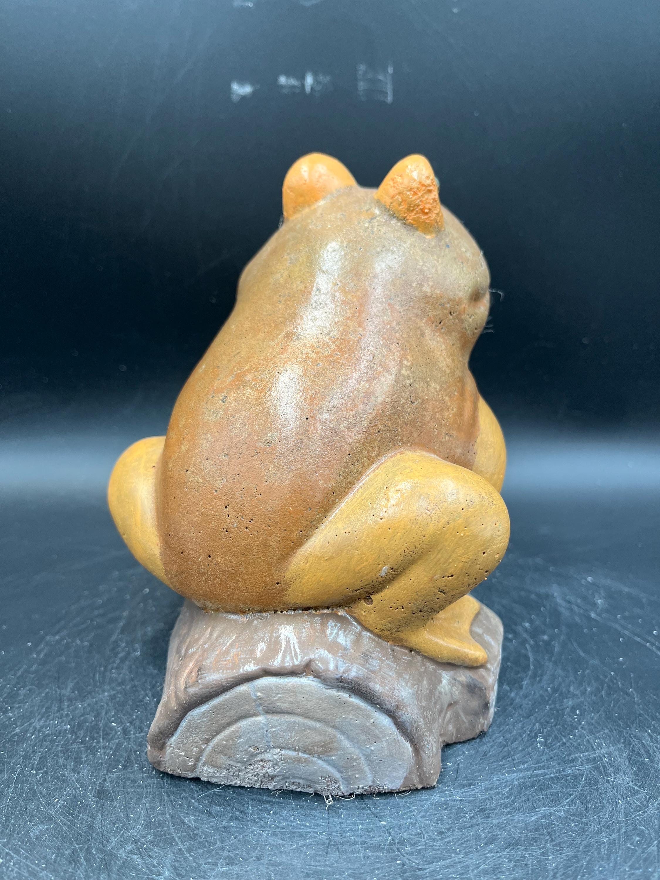 Frog on a Log Cast Stone Statue Brown - Etsy