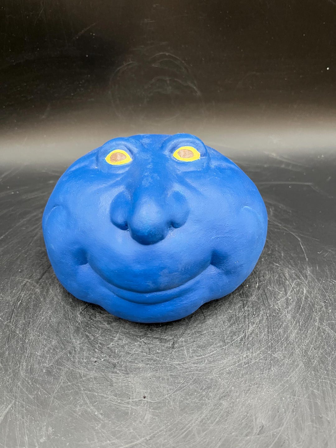 Smiley Cast Stone Blue - Etsy