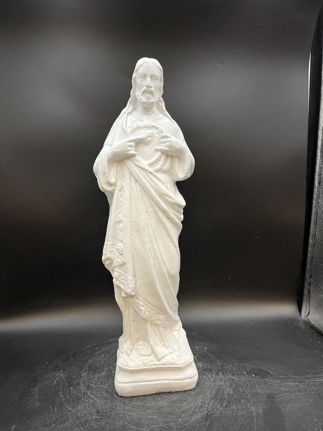 Jesus Sacred Heart Statue Cast Stone White - Etsy