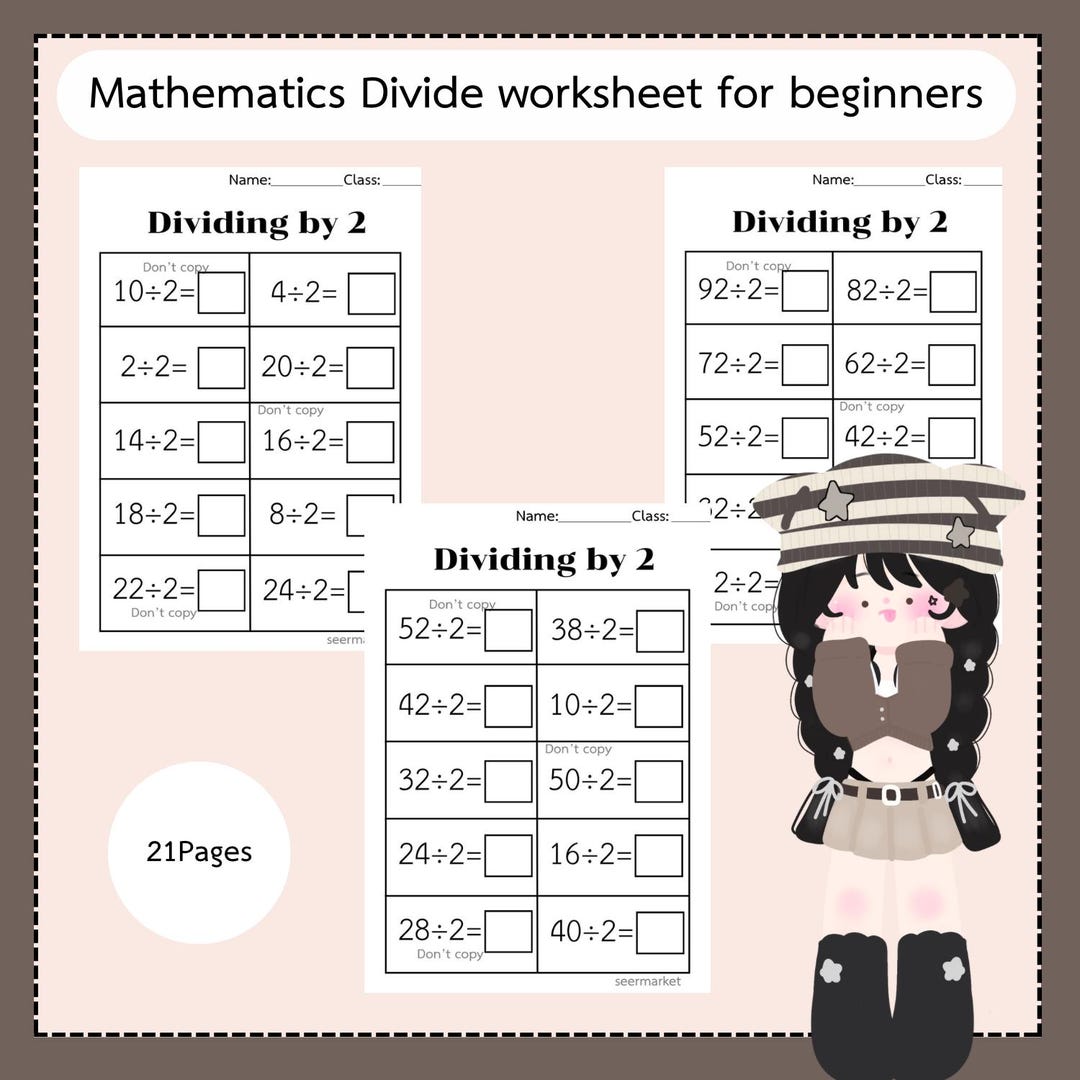 21 Printable Dividing Worksheet for Beginners(math Worksheet,math,for ...